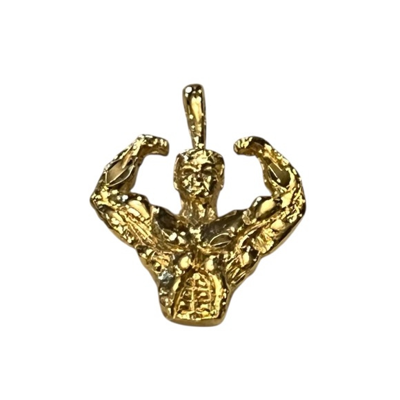 Accessories | Gold Tone Male Buff Figure 1 Pendant Strongman Body ...